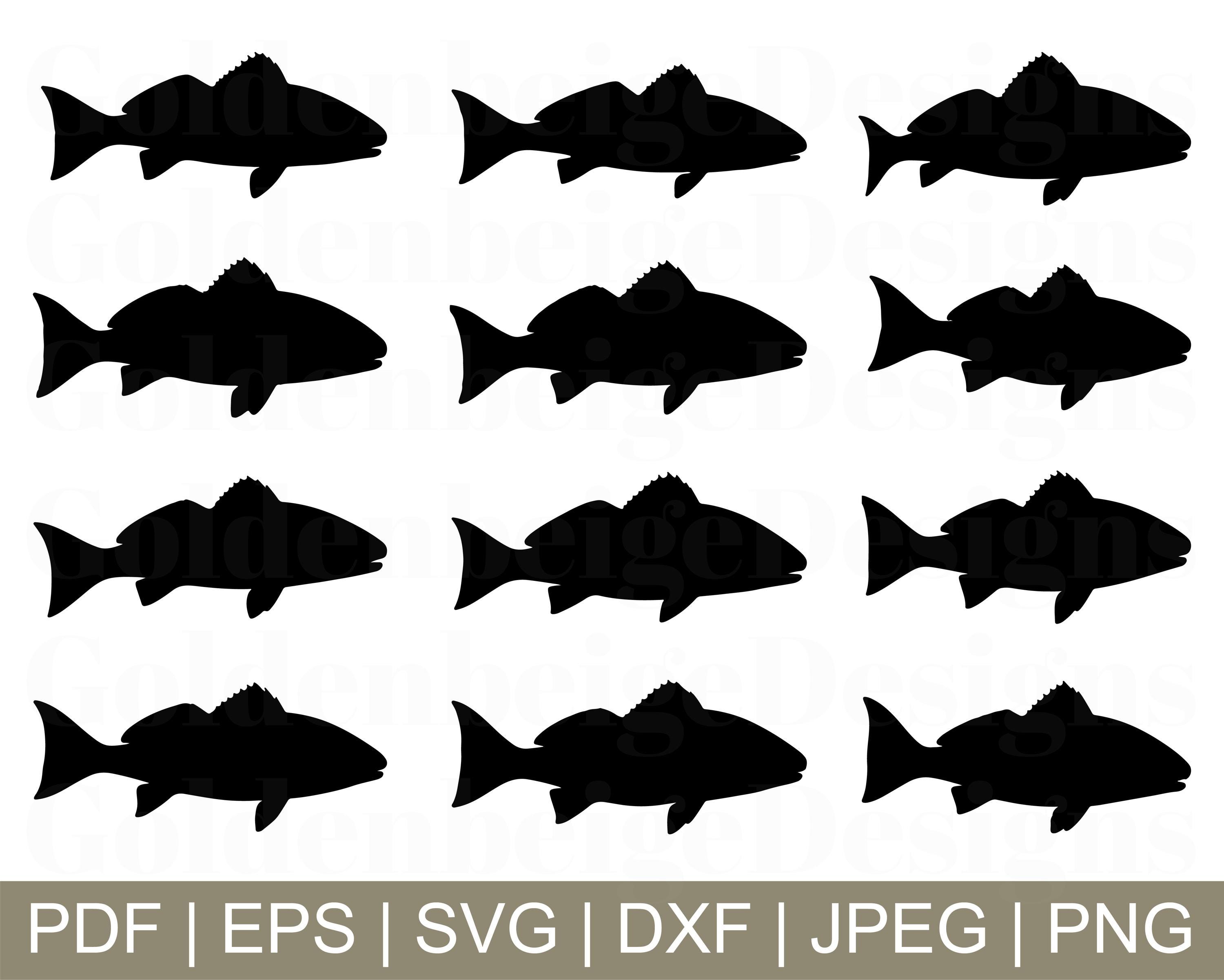 Red Drum Fish Svg, Red Drum Fish Silhouette, Red Drum Fish Vector, Red ...