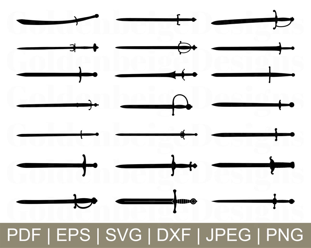 Swords Svg, Swords Cut File, Swords Silhouette, Swords Cricut, Swords ...