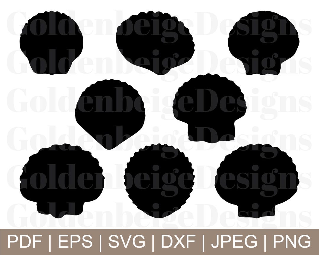 Seashell Svg, Seashell Dxf, Seashell Cut File, Seashell Silhouette ...