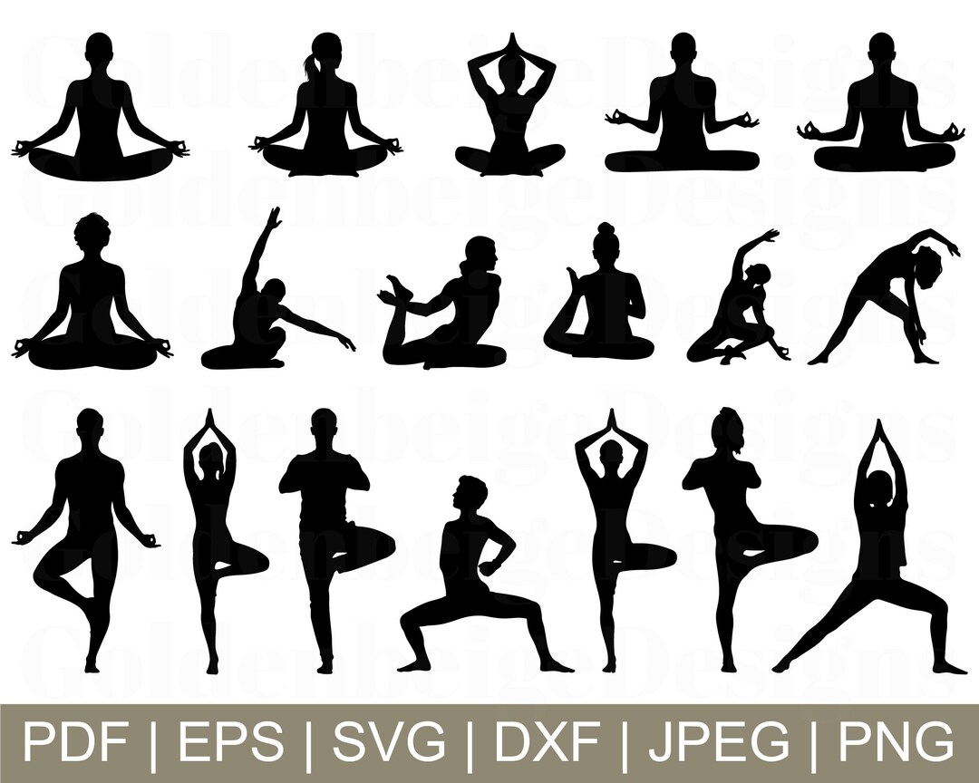 Yog Svg, Yoga Silhouette, Yoga Vector, Yoga Cut File, Yoga Cut File ...