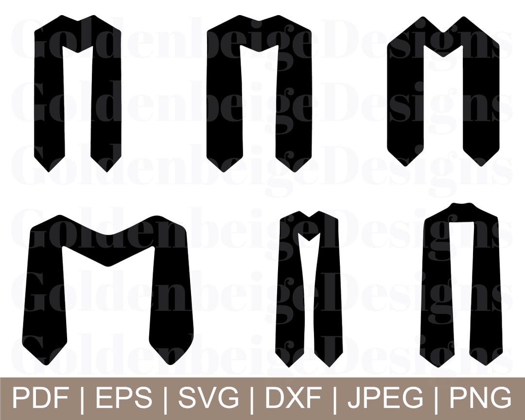 Graduation Stole Svg, Graduation Stole Vector, Graduation Silhouette ...