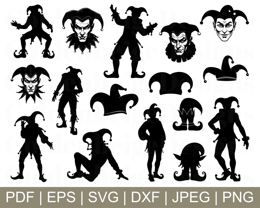 Jester Svg, Jester Cut File, Jester Silhouette, Jester Hat, Jester ...