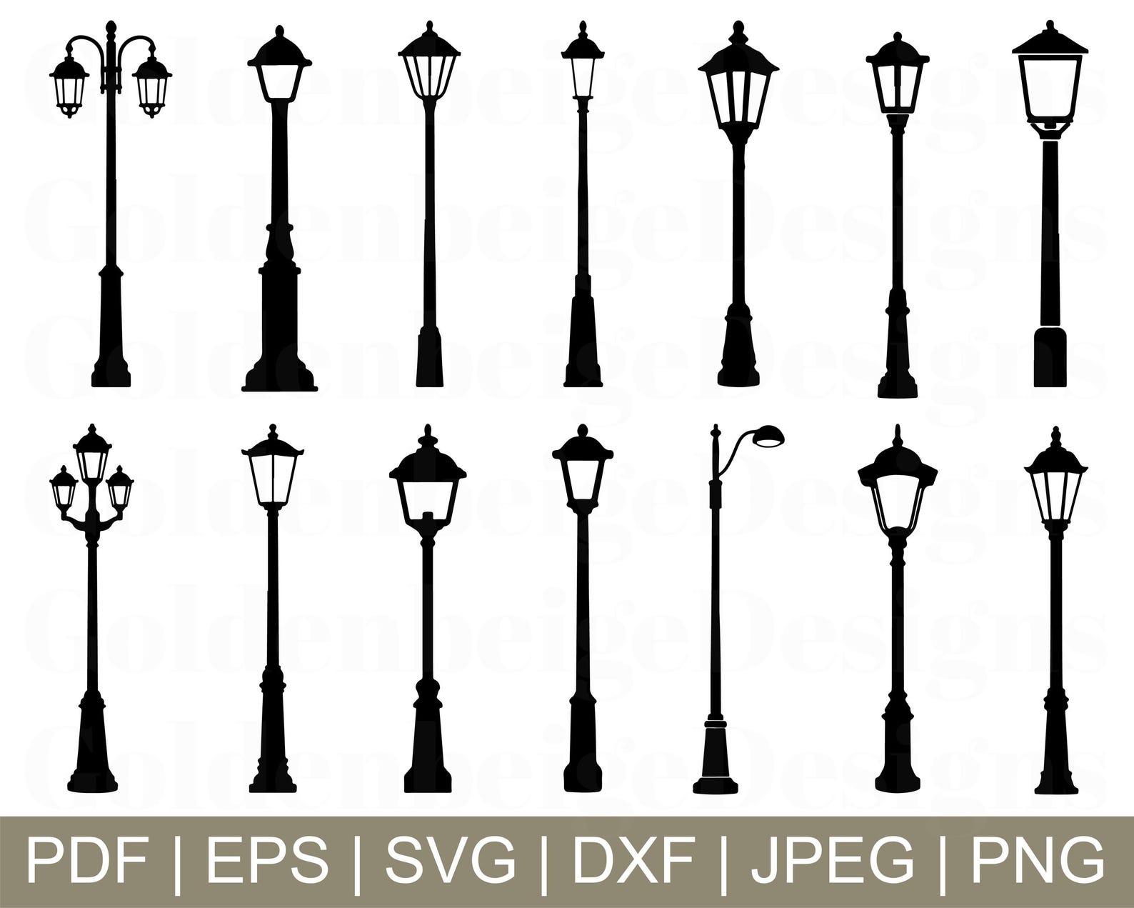 Street Light Svg, Street Lights Cut File, Street Light Silhouette ...