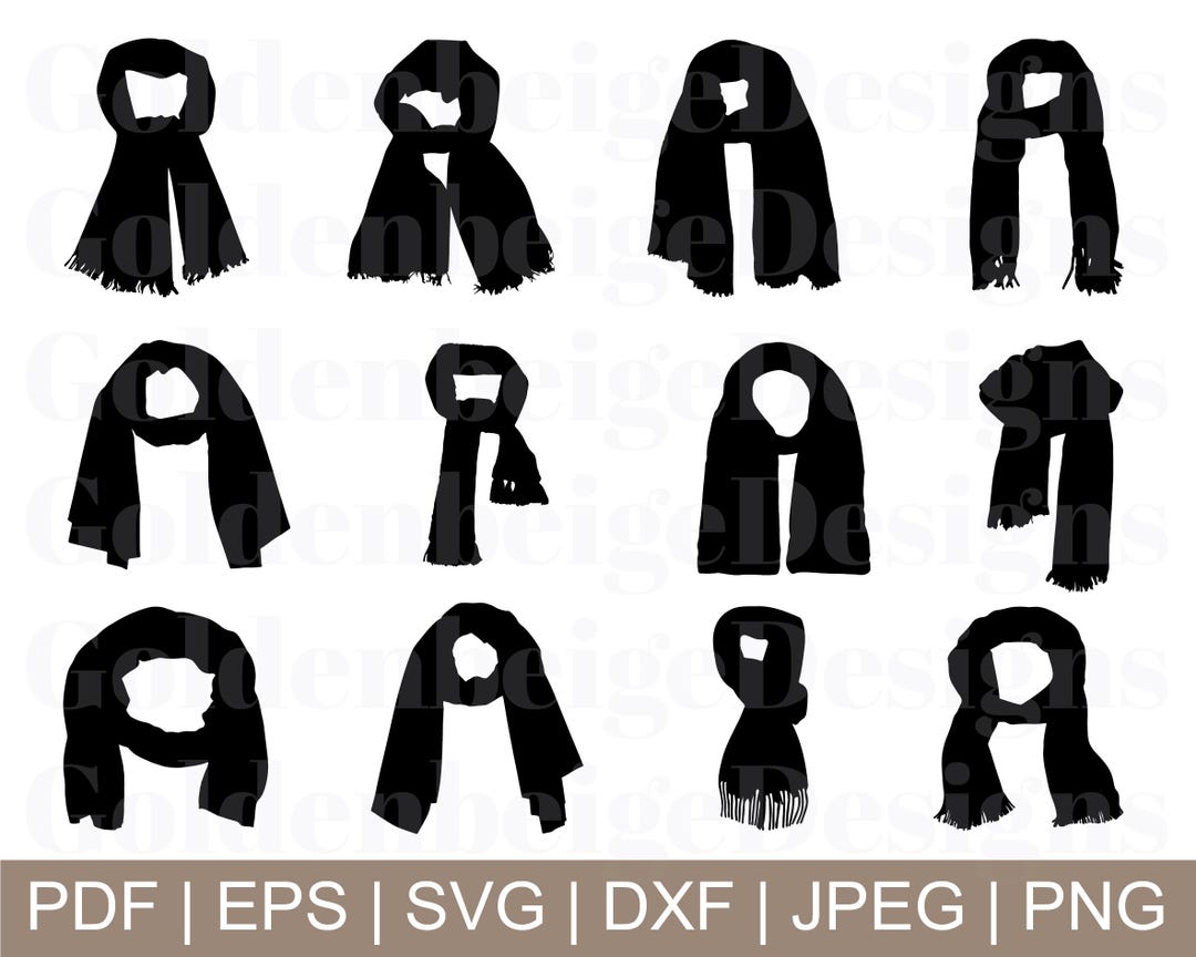 Scarf Svg, Scarf Vector, Scarf Dxf, Scarf Silhouette, Scarf Cut File ...