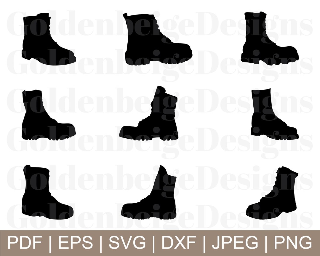 Military Combat Boot Svg, Army Boot, Combat Boots Clipart, Boots ...