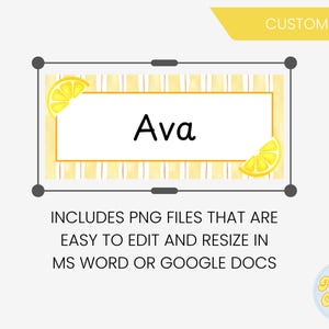 Summer Lemon Desk Name Tags Editable Lemon Student Name Tags Cute ...