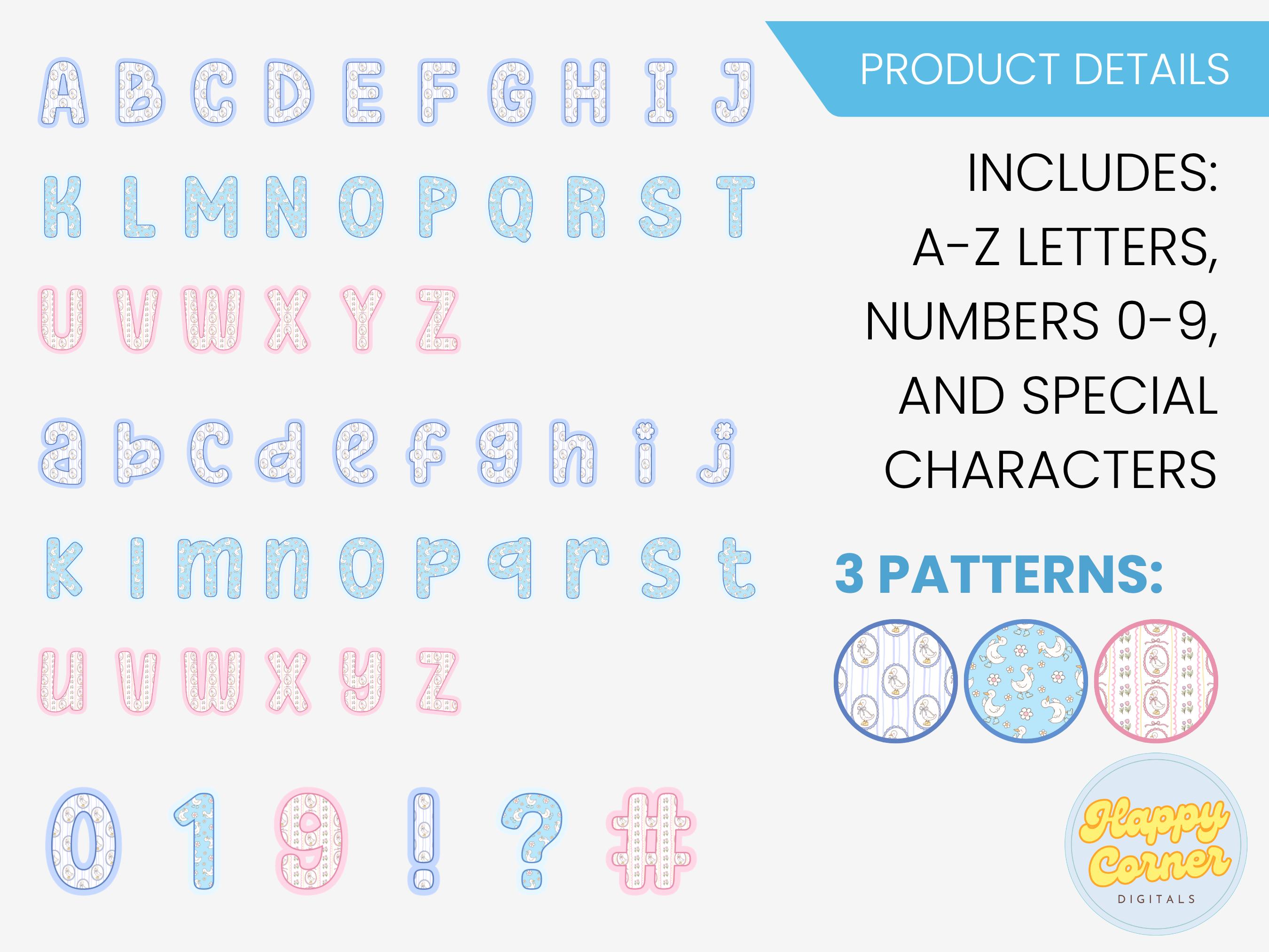 Silly Goose Bulletin Letters Printable Coquette Alphabet Classroom ...