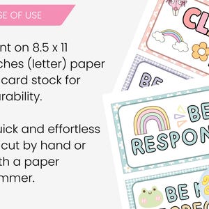 Cute Pastel Classroom Expectations Display Posters Prek Printable ...