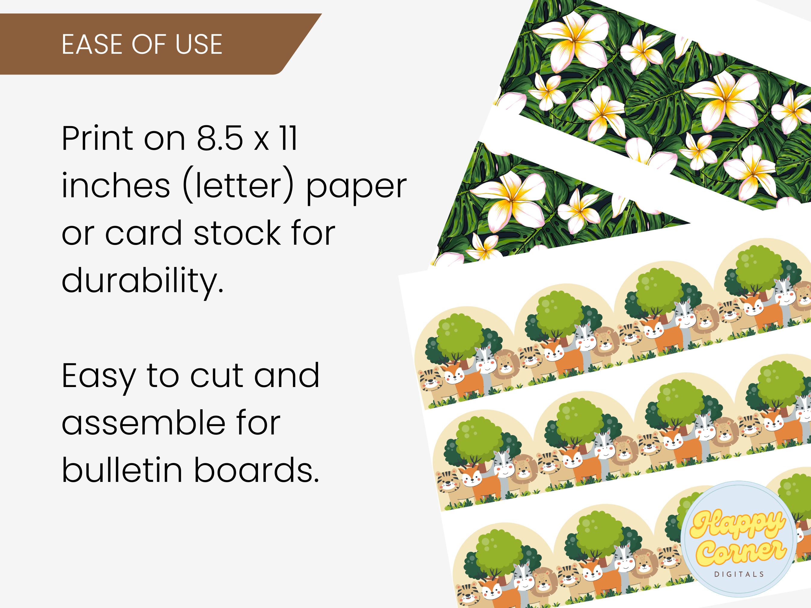 Safari Bulletin Board Borders Printable Wild Safari Boarders Zoo Safari ...