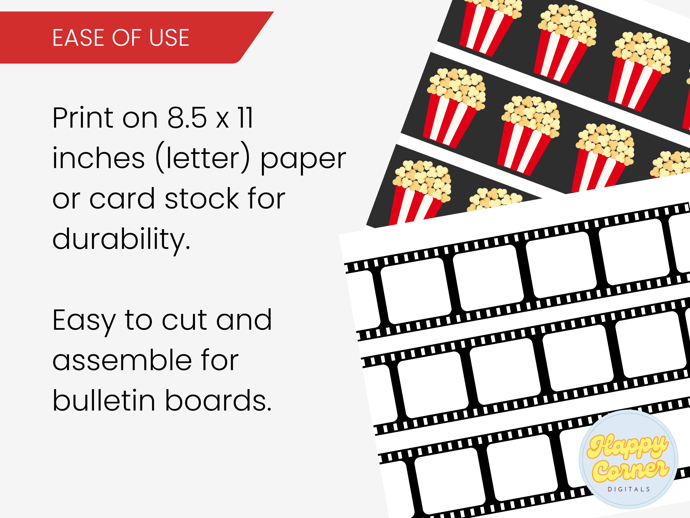 Movie Night Bulletin Board Borders Hollywood Classroom Borders ...
