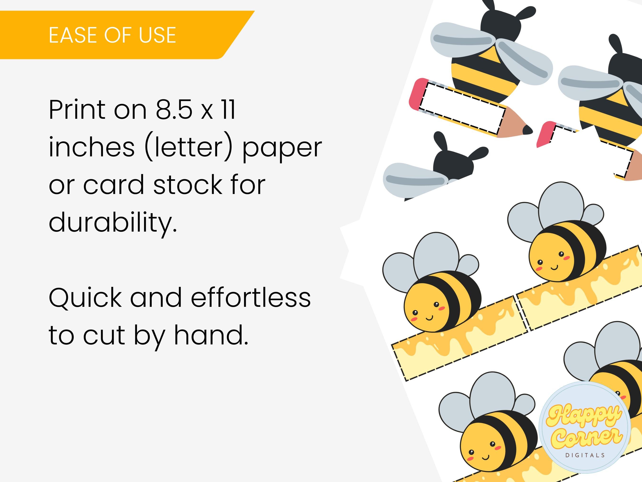 Honey Bee Cubby Name Tags Printable Bee Student Name Tags Cute Bumble ...