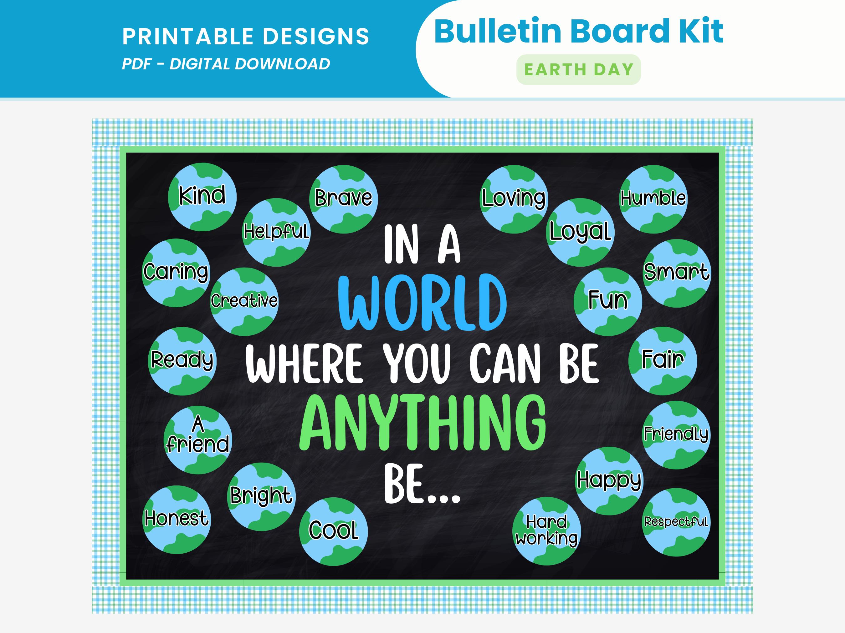 Earth Day Motivational Bulletin Board Kit Printable Inspirational ...