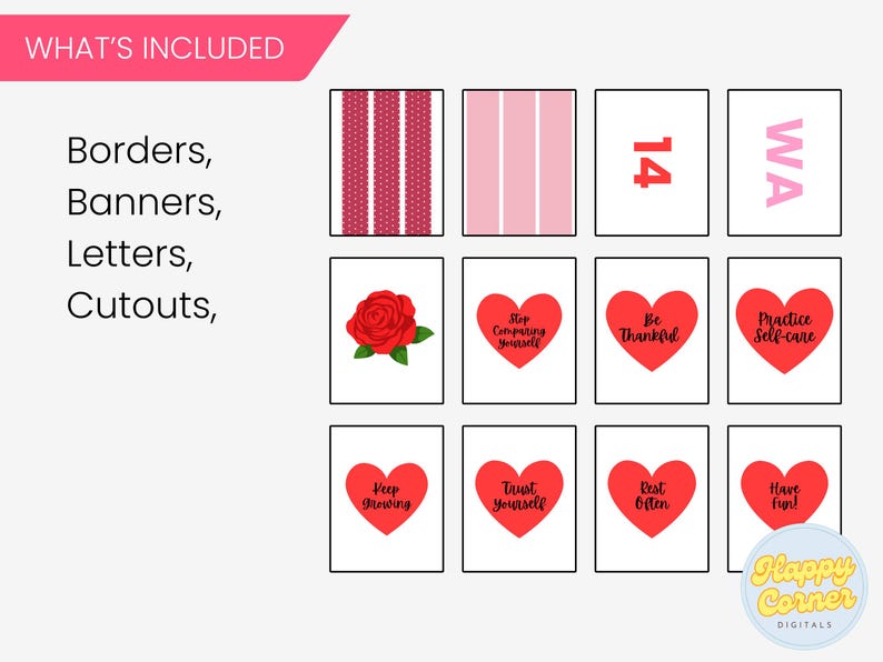 Love Yourself Bulletin Board Kit Printable Positive Affirmations ...