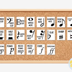 Music Notes and Symbols Bulletin Posters Printable Music Classroom ...