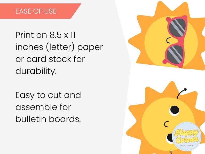 Be the Sunshine Summer Bulletin Board Kit Printable Positive Colorful ...
