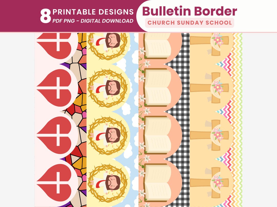 Sunday School Church Bulletin Board Borders Printable Christians ...