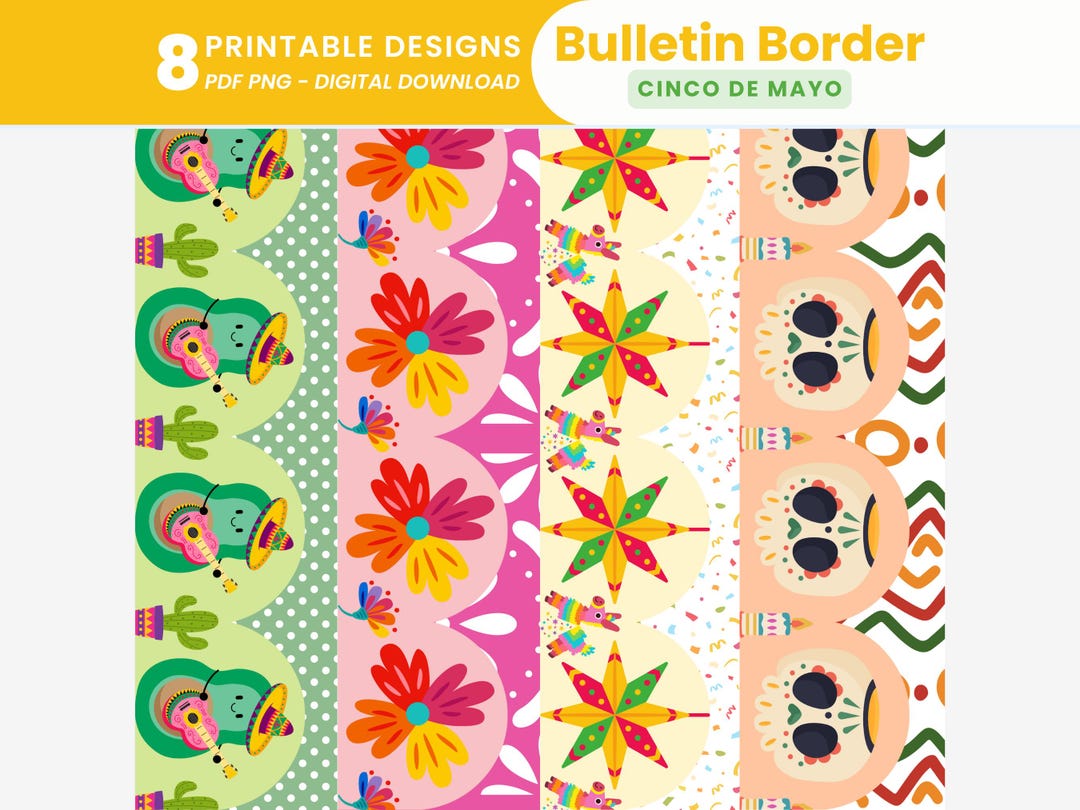 Cinco De Mayo Classroom Borders for Bulletin Display Mexican Theme ...