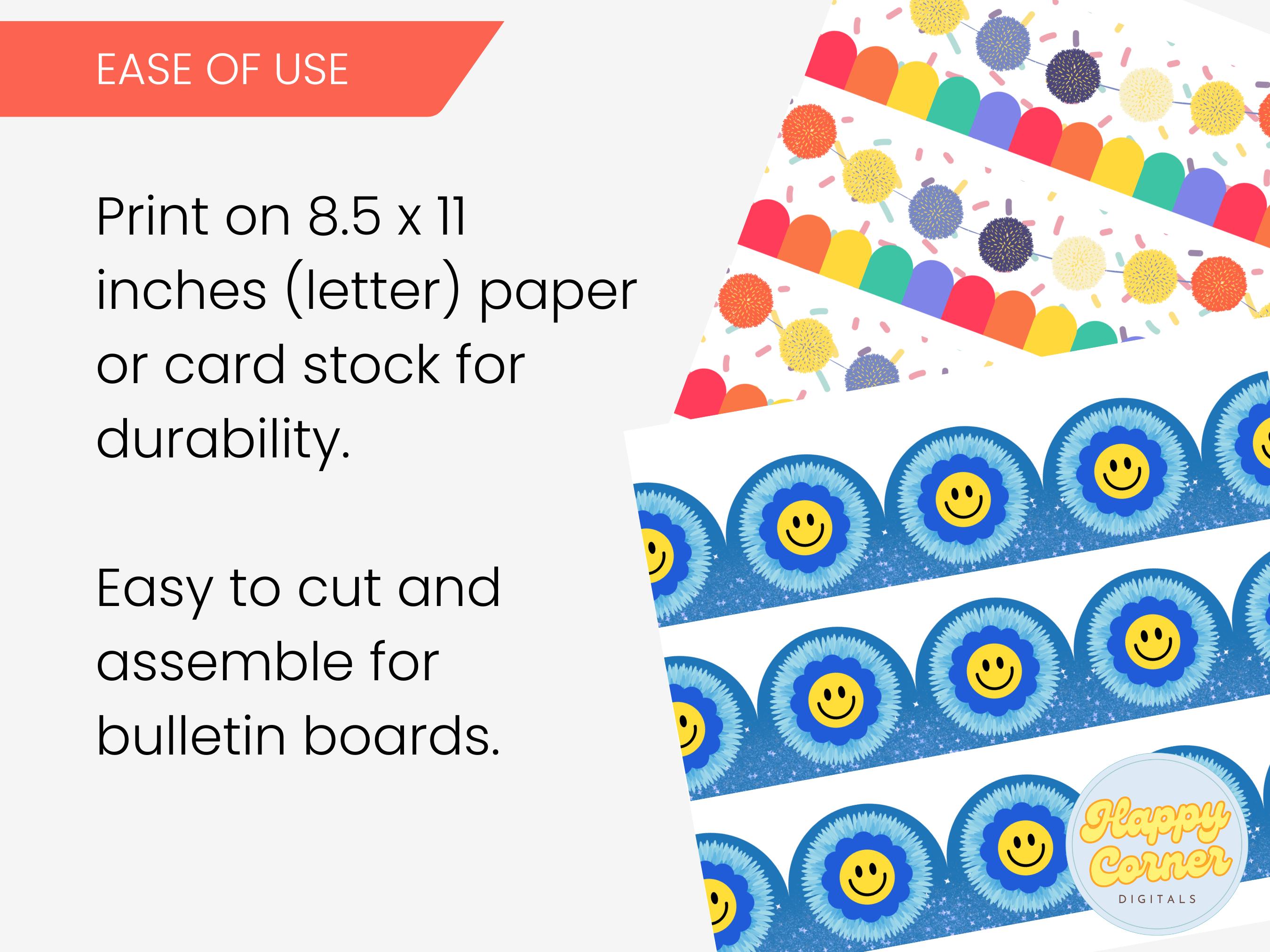 Pom Poms Borders for Bulletin Board Classroom Decoration Bright and ...