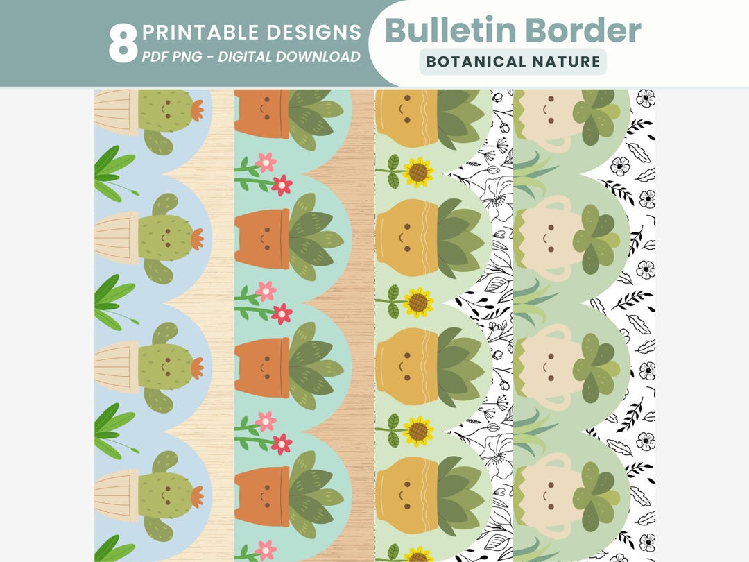 Botanical Nature Bulletin Board Borders Classroom Decorations Plants ...