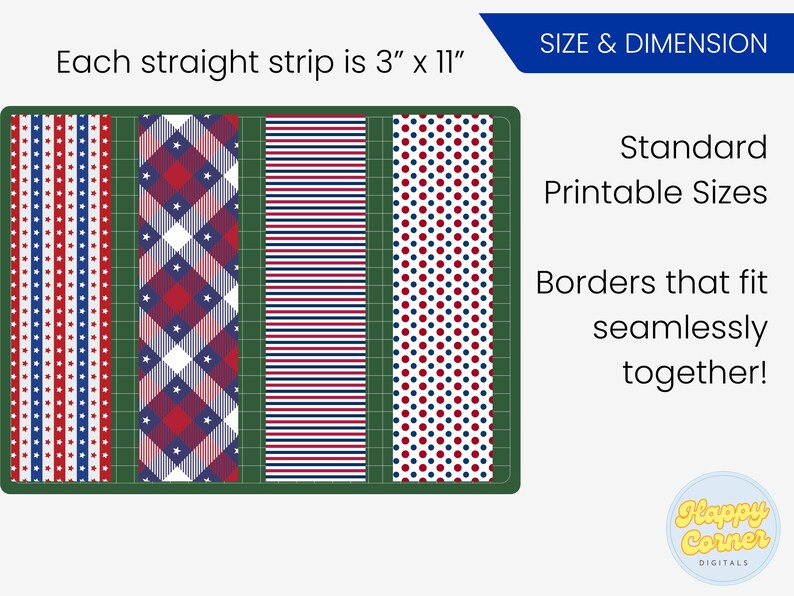 4th of July Seamless Bulletin Board Border Display Printable Patriotic ...