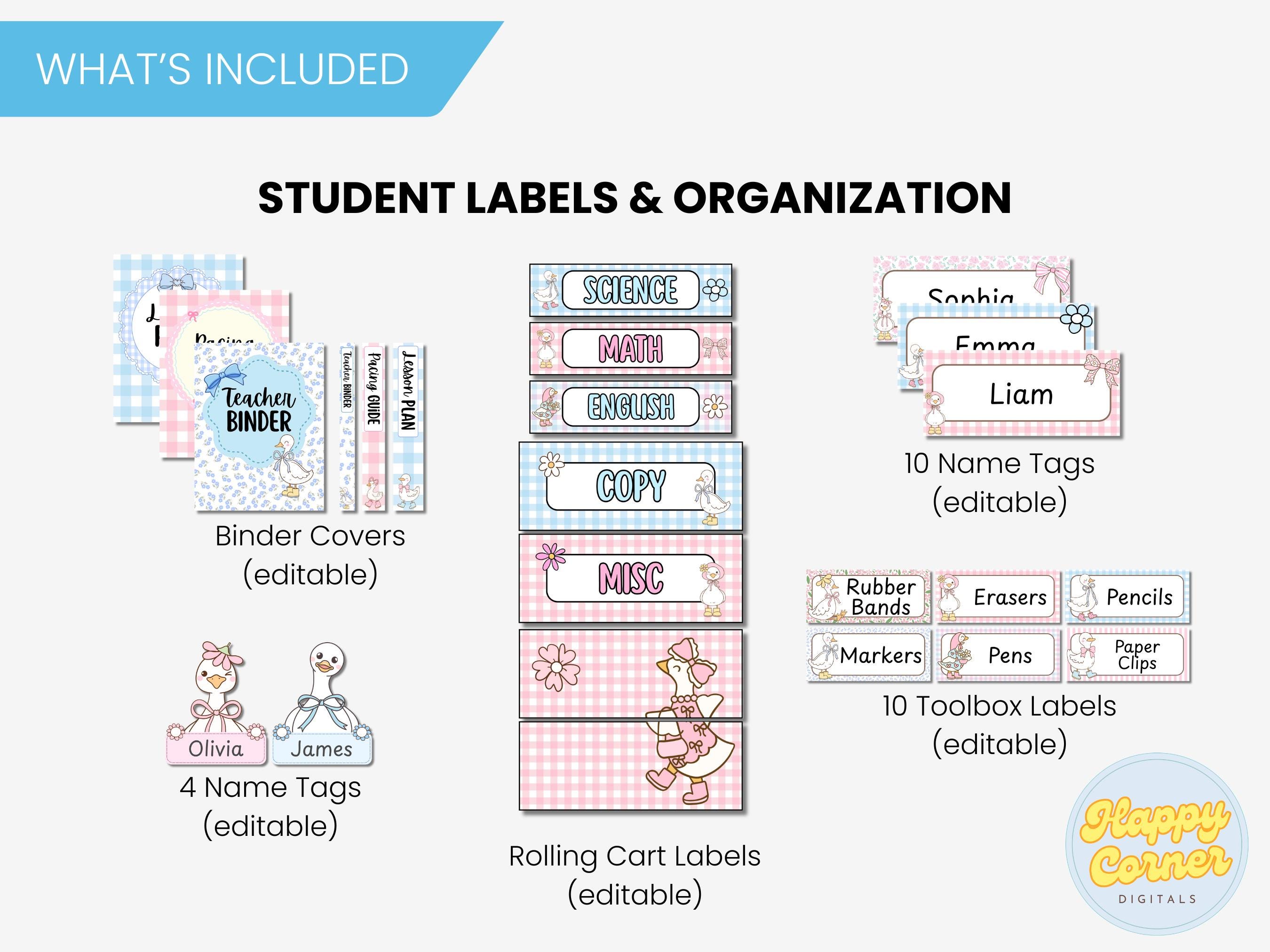 Silly Goose Classroom Bundle Printable Pastel Coquette Classroom Decor ...