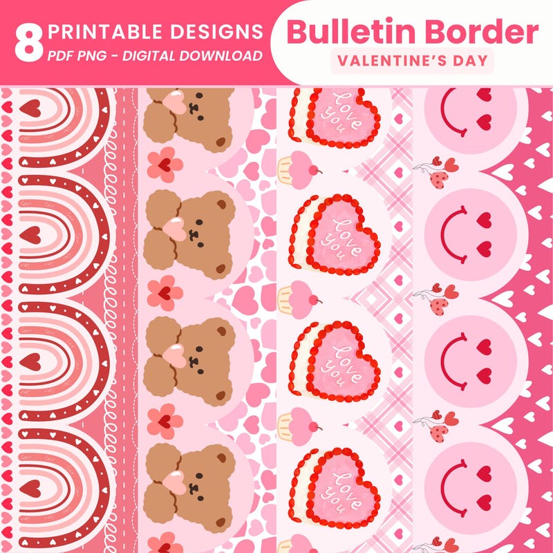 Valentines Day Bulletin Board Border - Etsy