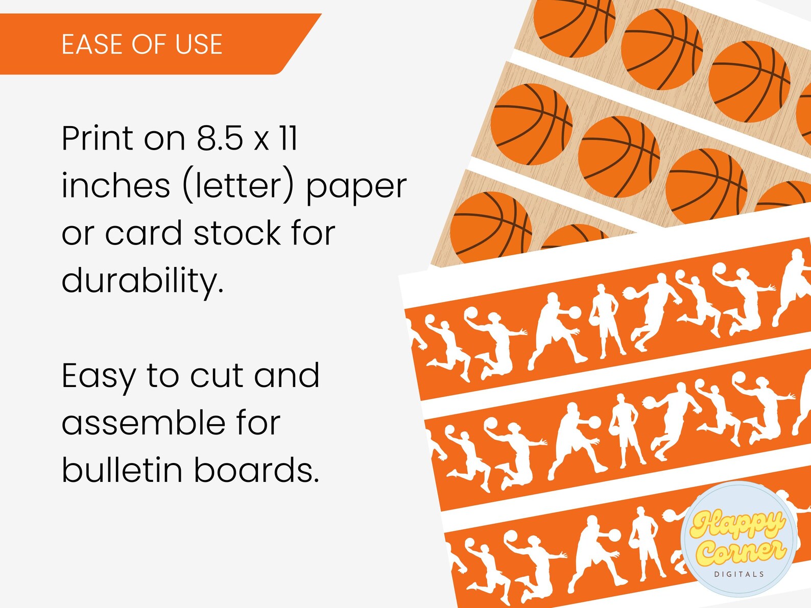 Basketball Game Bulletin Board Borders Printable Basketball Classroom ...