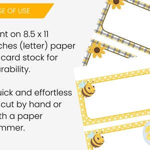 Honey Bee Desk Name Tags Printable Bee Student Name Tags Bumble Bee ...