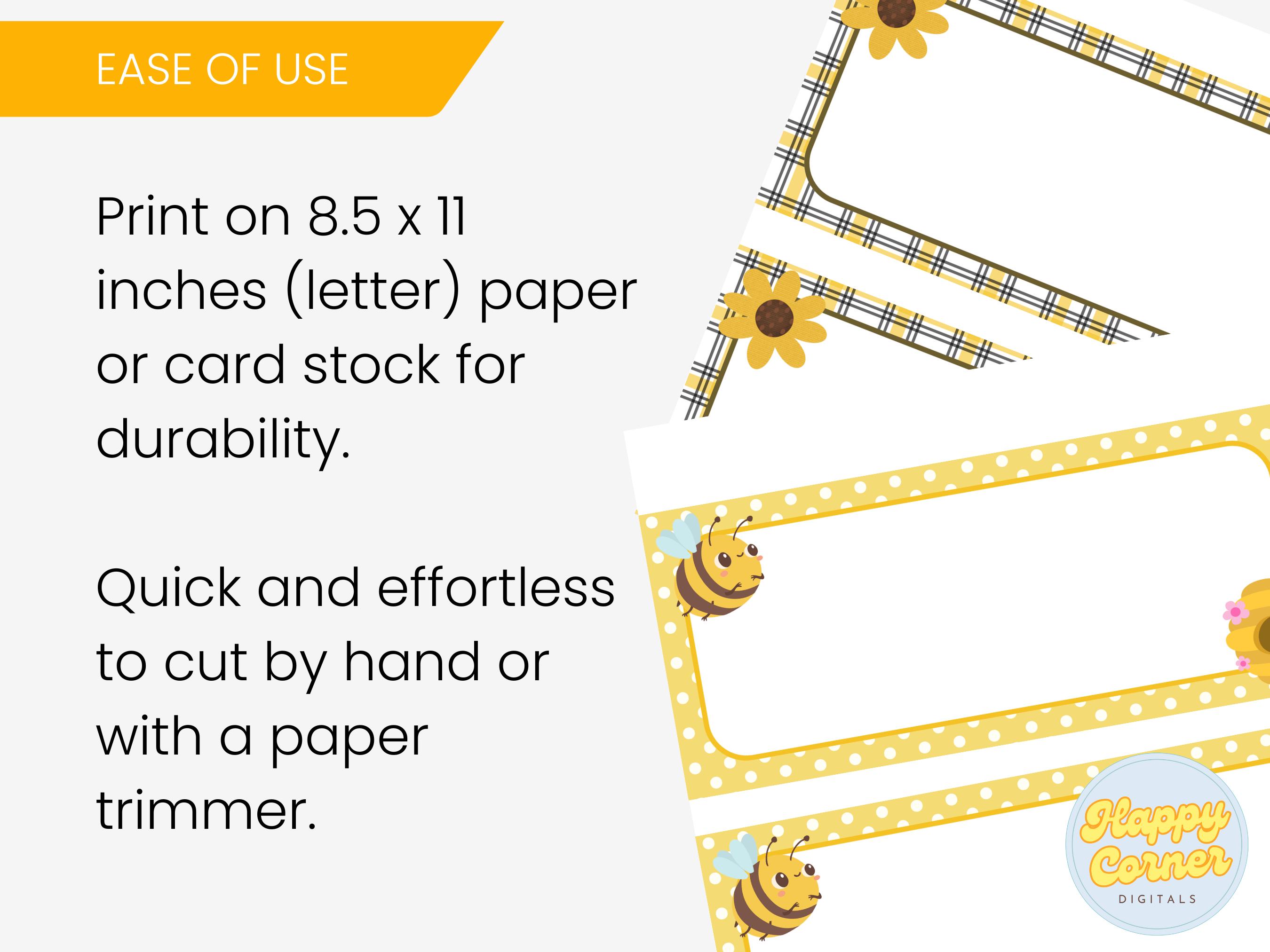 Honey Bee Desk Name Tags Printable Bee Student Name Tags Bumble Bee ...