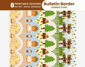Camping Theme Bulletin Board Borders - Etsy