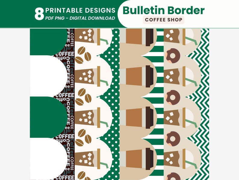 Green Coffee Shop Bulletin Board Borders Coffee Display Borders Green ...