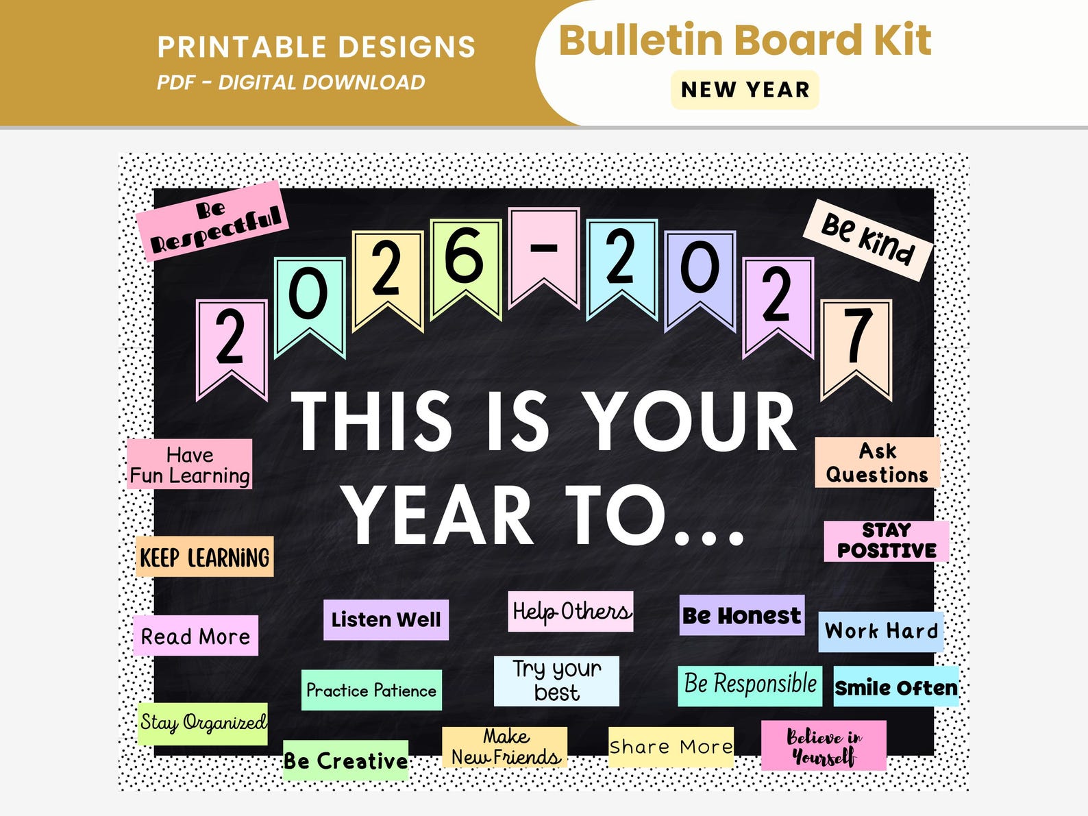 This is Your Year Bulletin Board Kit Printable Make Your Own New Year ...