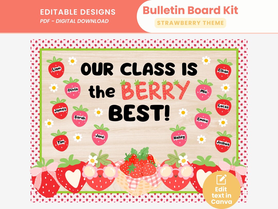 Our Class is the Berry Best Add Student Names Bulletin Board Kit ...