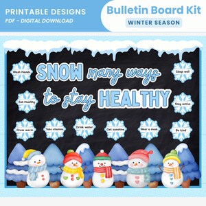 School Nurse Winter Health Bulletin Board Kit Printable Winter Flu Door ...