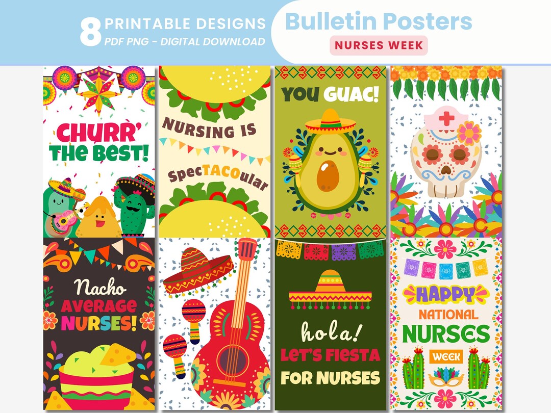 Nurses Week Fiesta Posters National Nurses Week Bulletin Posters ...