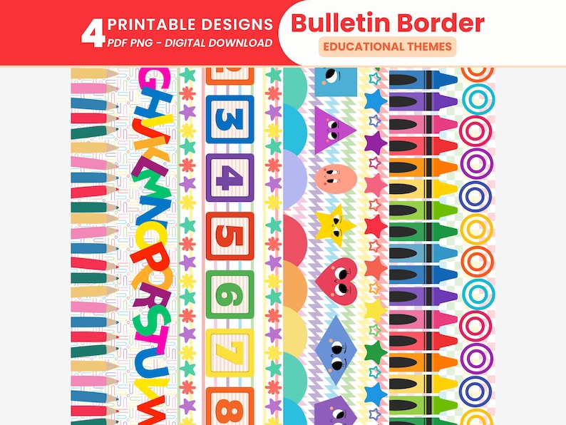 Educational Bulletin Board Borders for Classroom Decoration Pre School ...