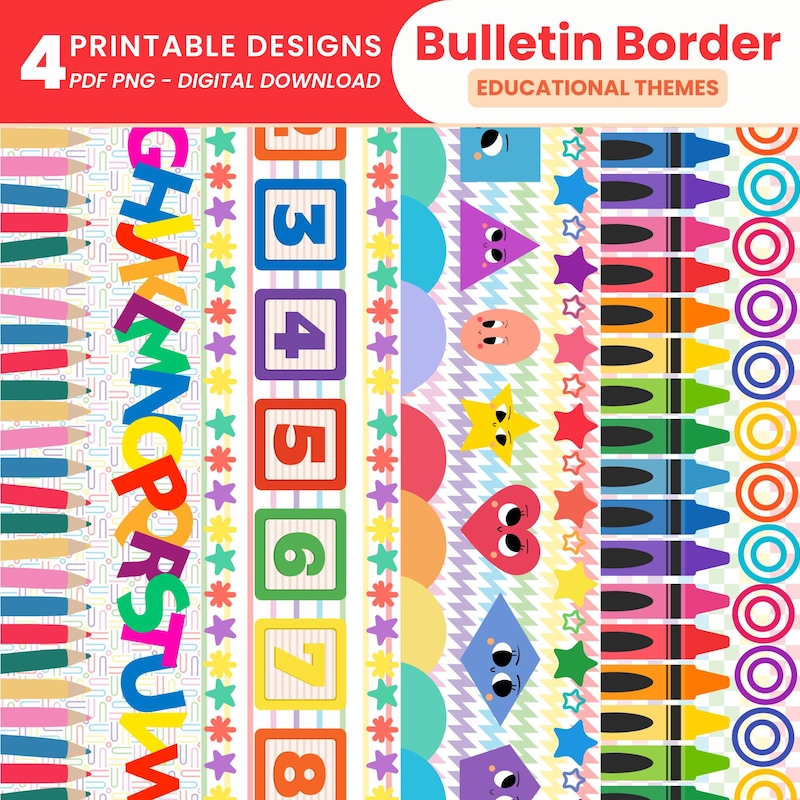 Crayon Borders - Etsy