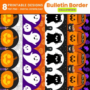 Halloween Bulletin Board Borders Printable Spooky Halloween Display ...