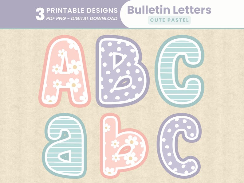 Cute Pastel Bulletin Board Letters for Bulletin Display Pastel ...