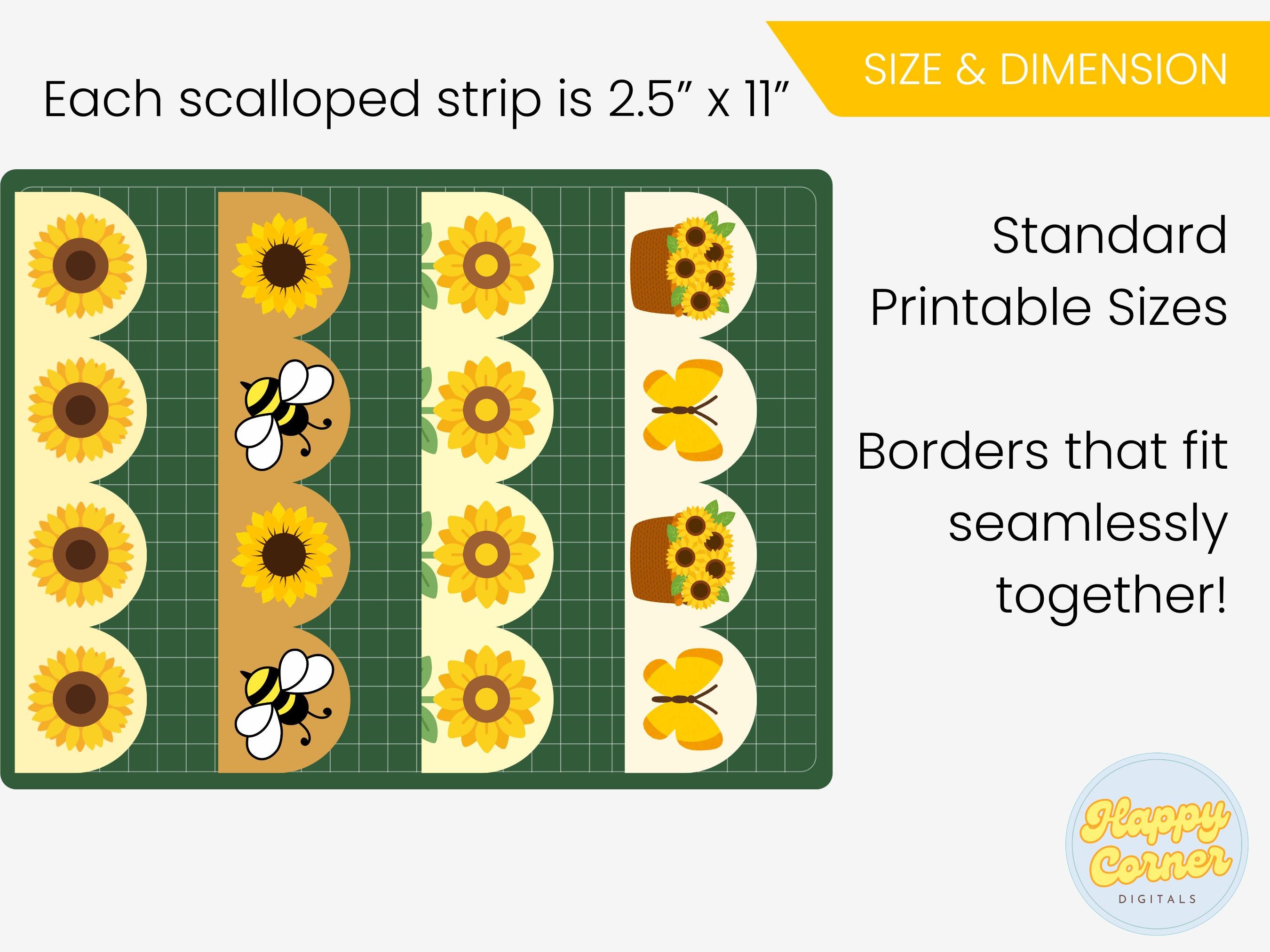 Sunflower Bulletin Board Borders Straight and Scalloped Bulletin Trims ...