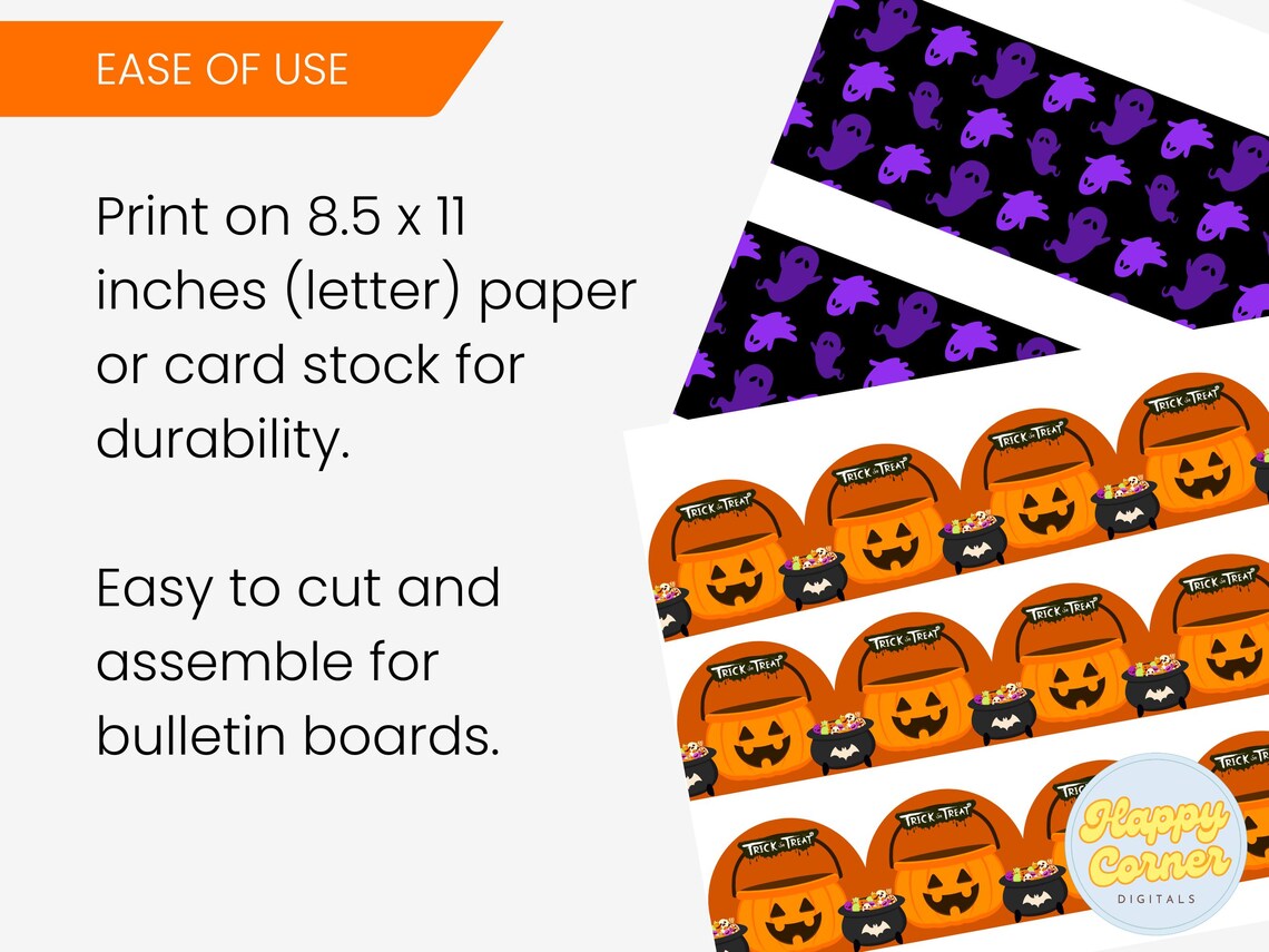Halloween Bulletin Board Borders Printable Spooky Halloween Display ...