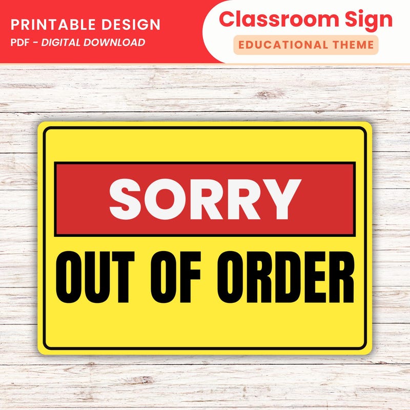 Bathroom Out of Order Signs - Etsy