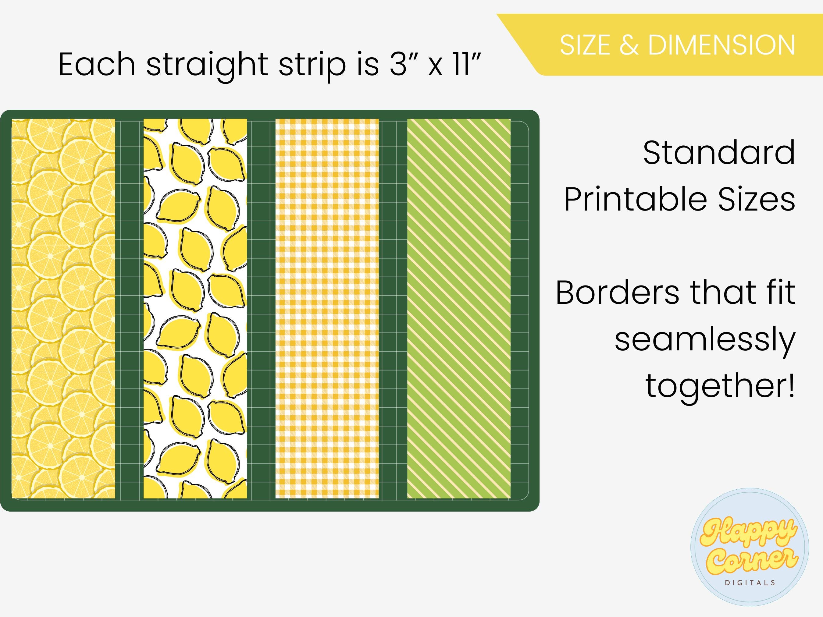 Lemon Bulletin Board Borders Printable Lemonade Display Borders Summer ...