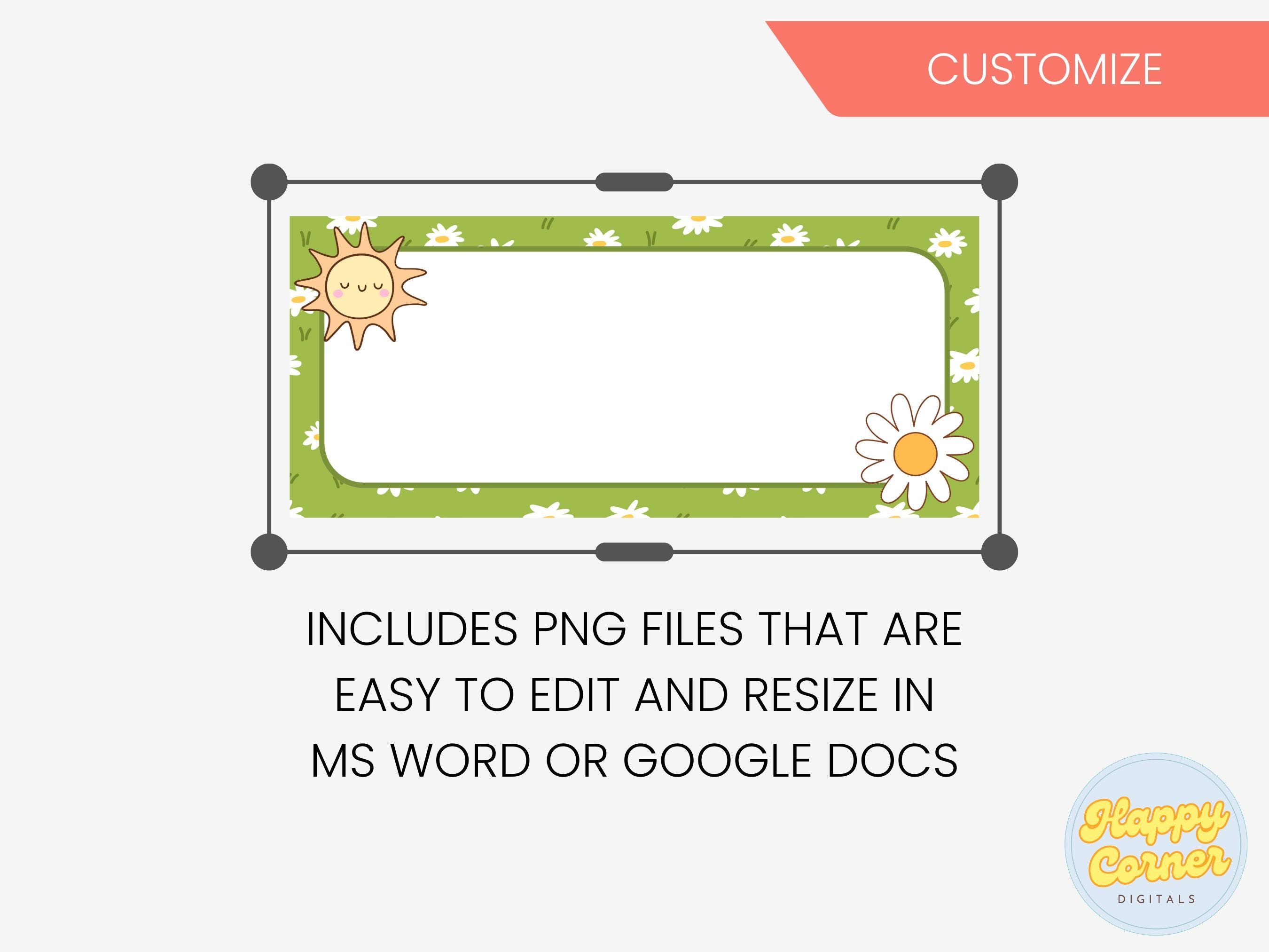 Summer Desk Name Tags Printable Summer Student Names Tags Editable Cute ...