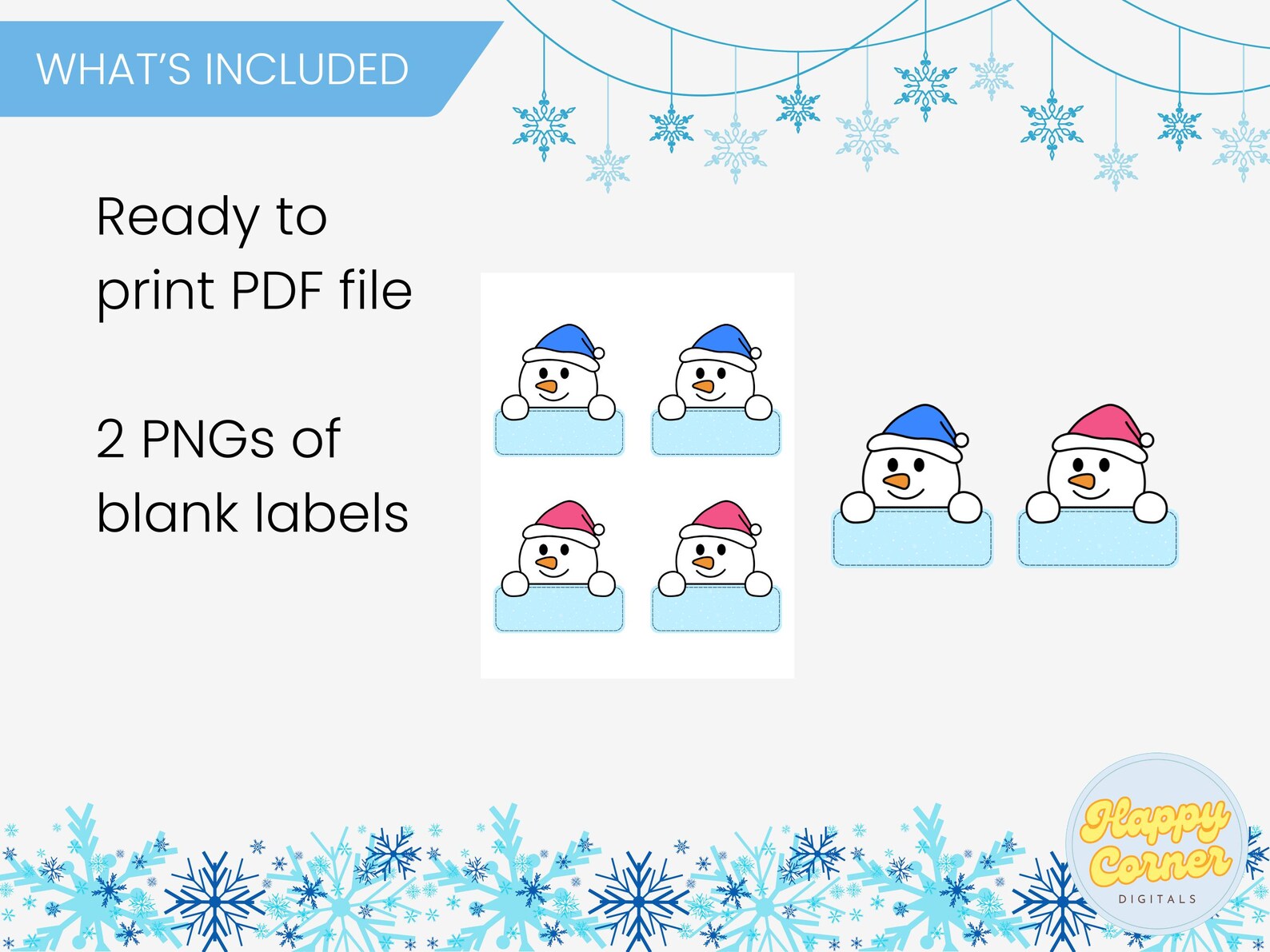 Snowman Cubby Name Tags Editable Boy and Girl Locker Name Tags Cute ...