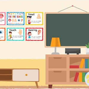 Educational Theme Five Senses Posters Printable Prek 5 Senses Grounding ...