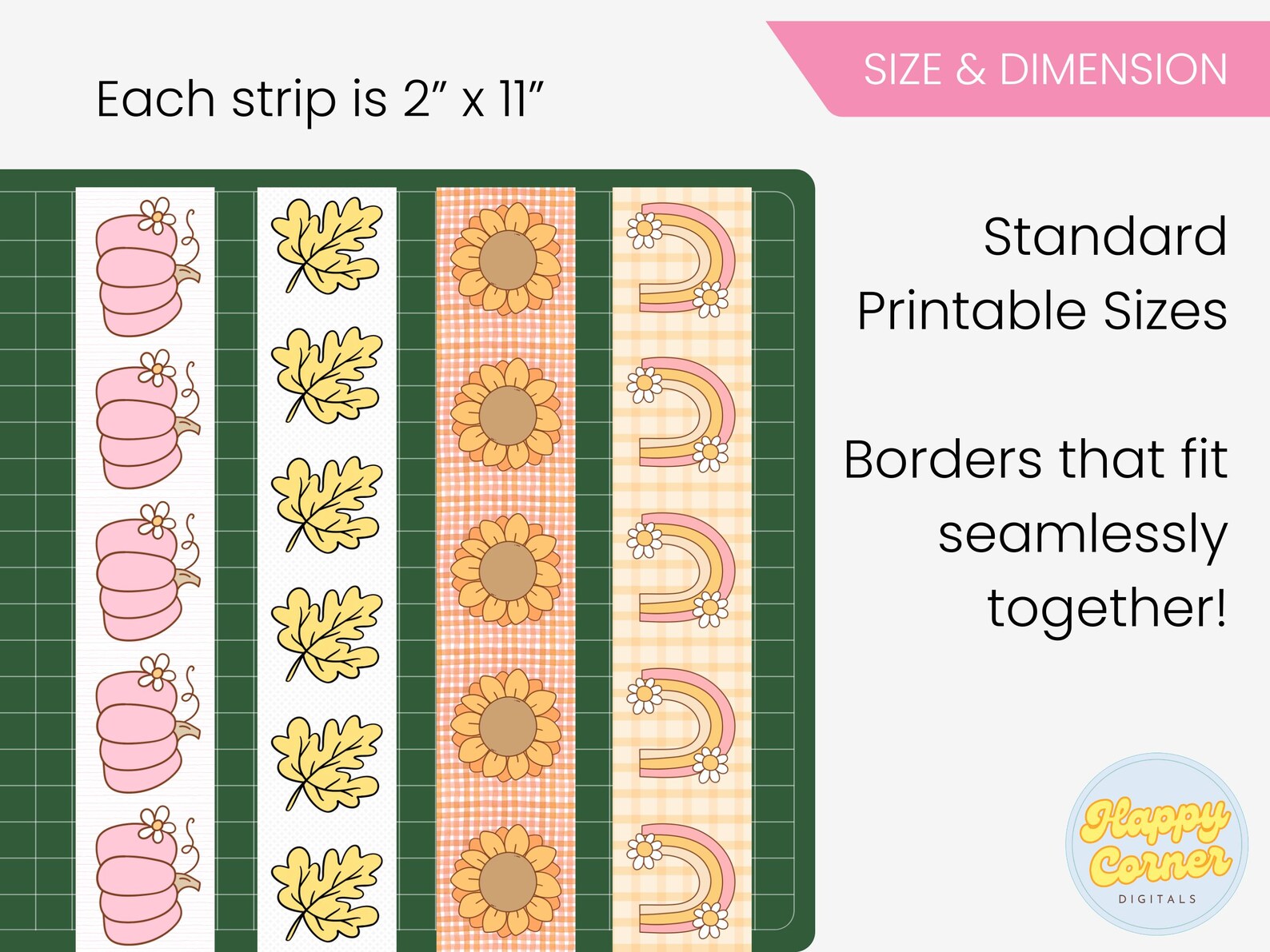 Cute Pastel Fall Bulletin Board Borders Printable Pastel Autumn Display ...