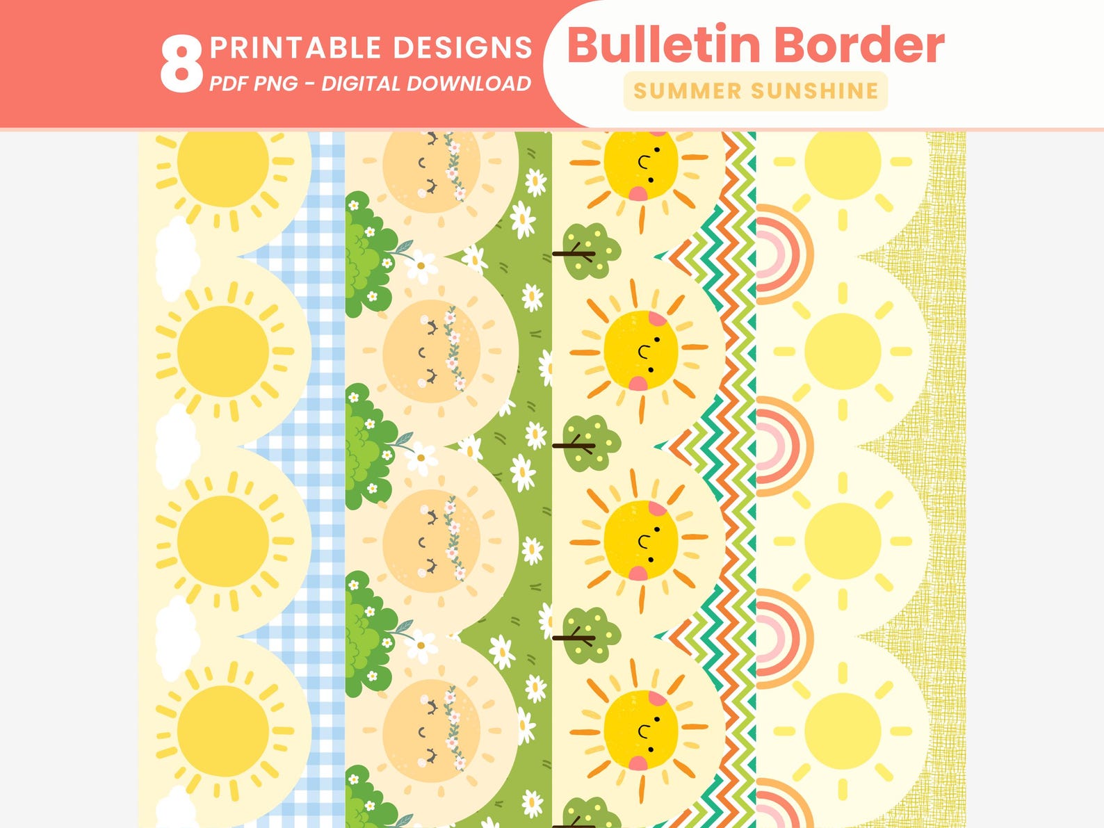 Summer Sunshine Bulletin Board Border Strips Summer Classroom Display ...