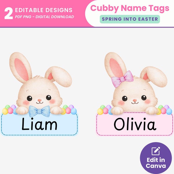 Easter Name Tag - Etsy