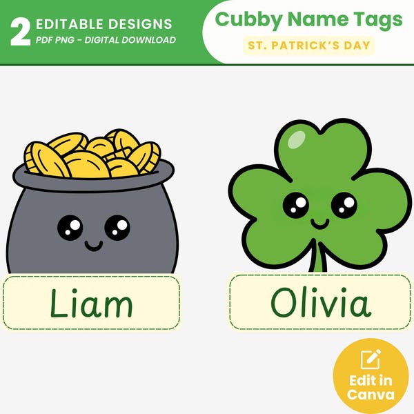 St Patricks Day Name Tags - Etsy